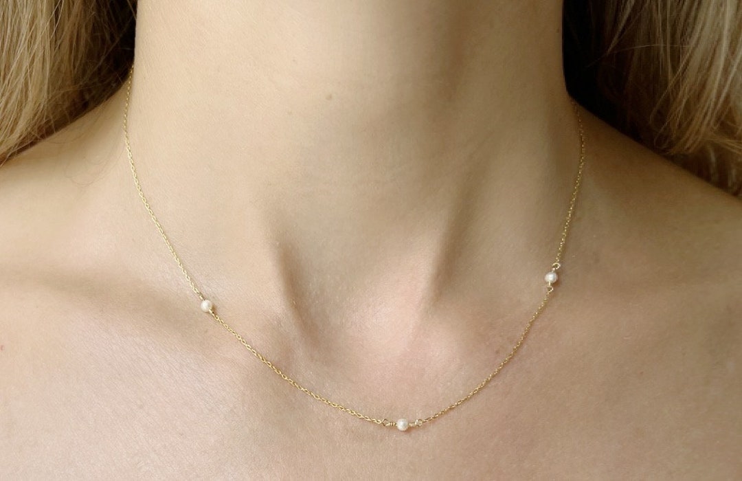 Pearl Necklace, Pearl Necklace for Women, Dainty Pearl Necklace, Dainty ...