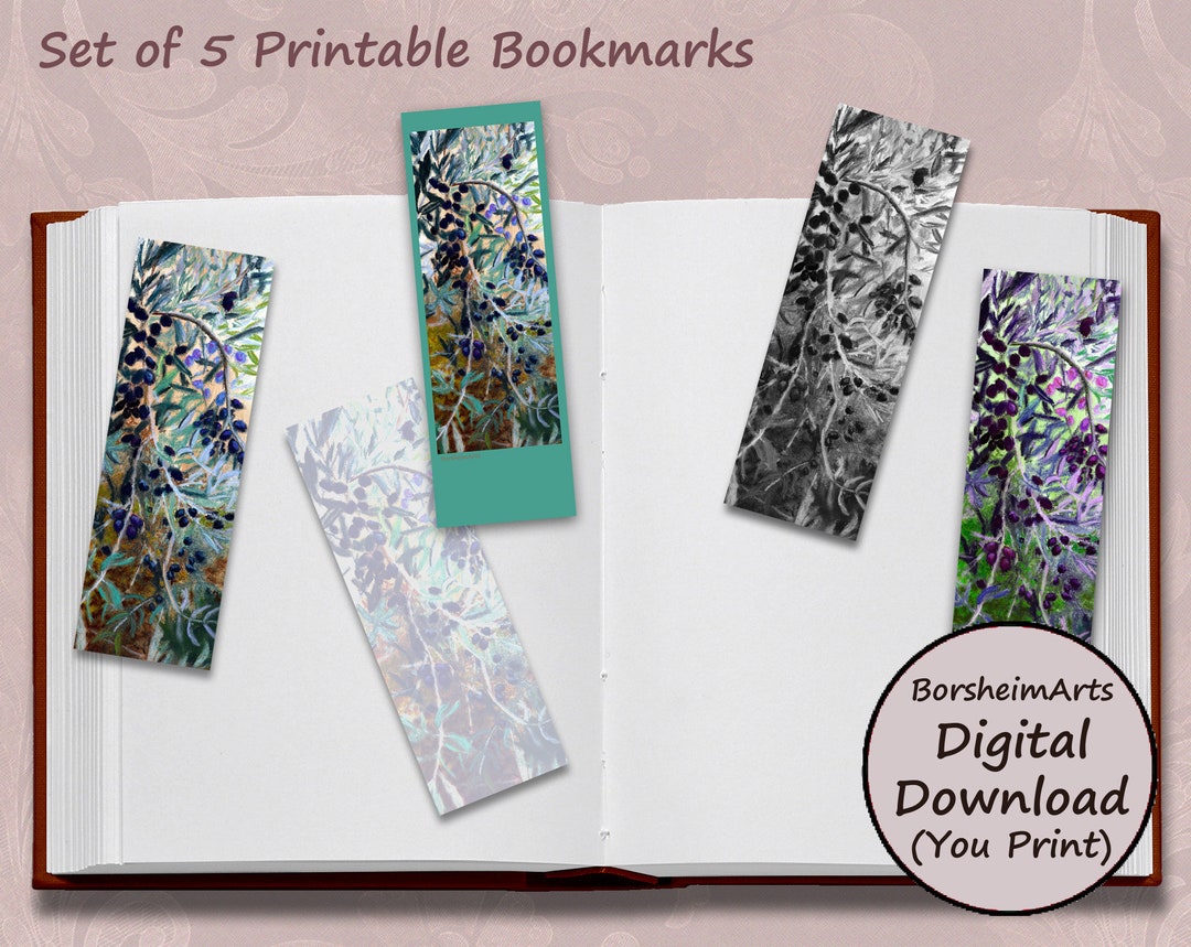 Olive Printable Bookmarks Italy Bookmark Set of 5 Last - Etsy