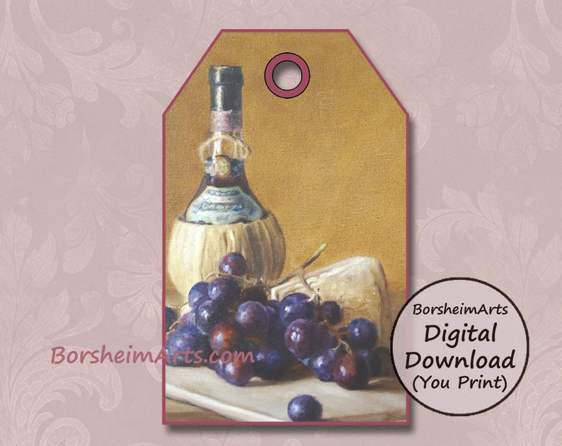 Italian Wine Gift Tags Printable Chianti Wine Lover Gift Tags, Italy ...