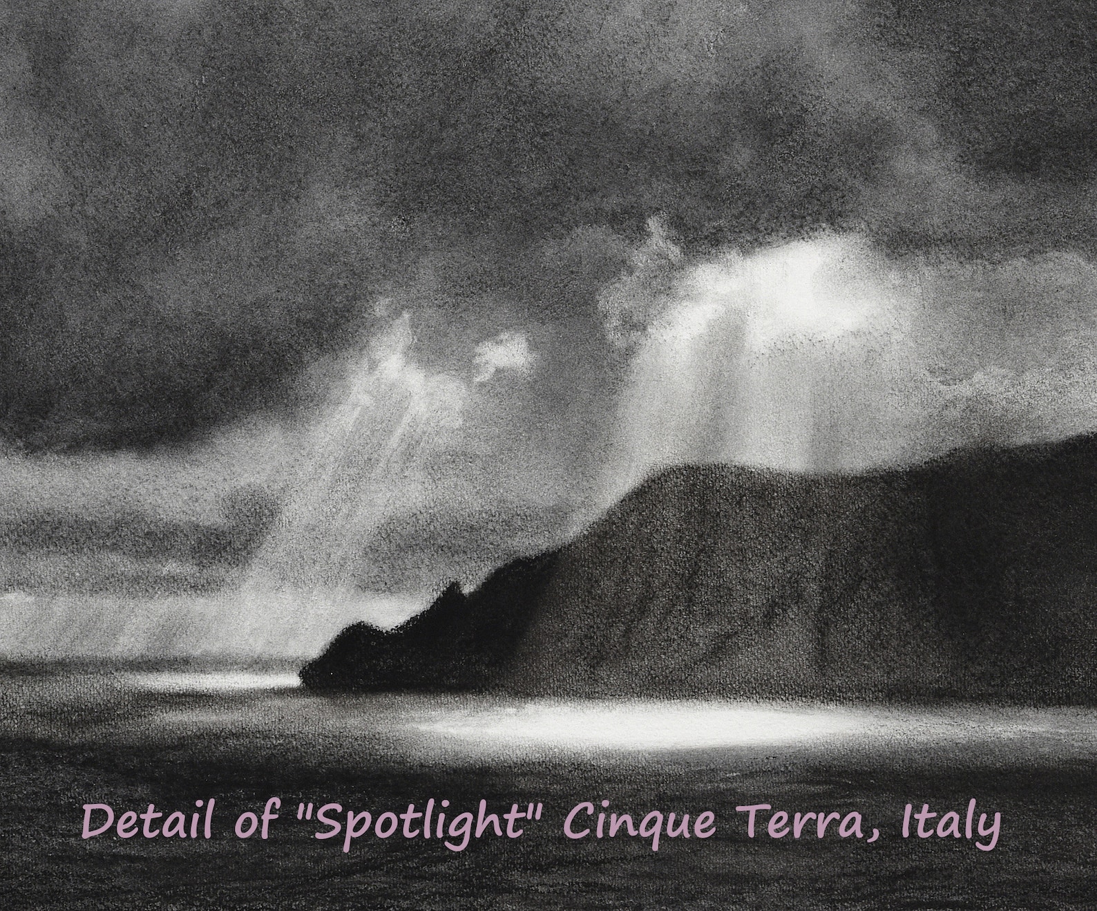 Dramatic Skies Original Charcoal Drawing Framed Art, Dark Stormy Clouds ...