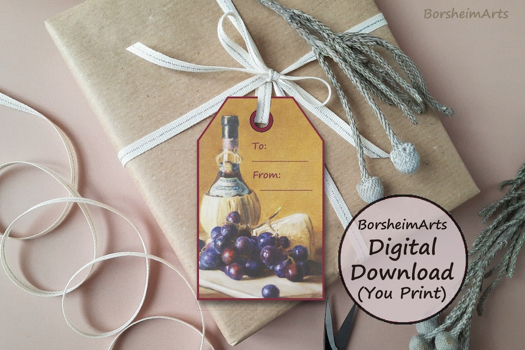 Italian Wine Gift Tags Printable Chianti Wine Lover Gift Tags, Italy ...