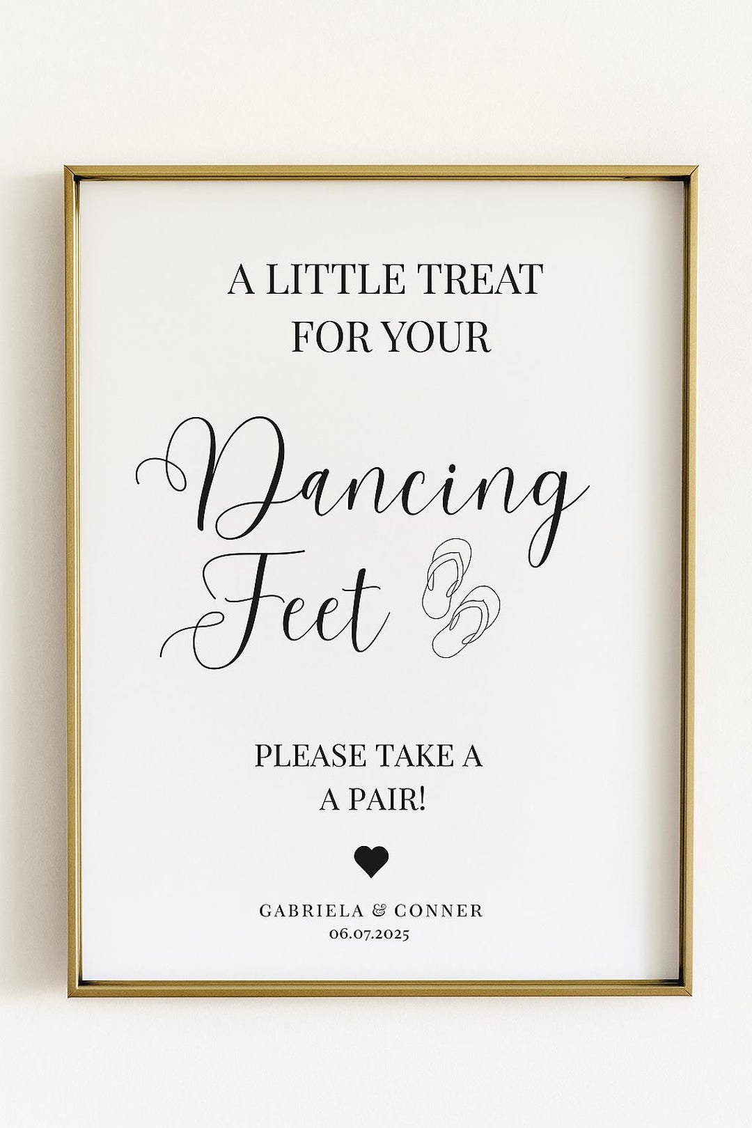 Dancing Feet Wedding Sign: Flip Flop Station, Editable Canva Template ...