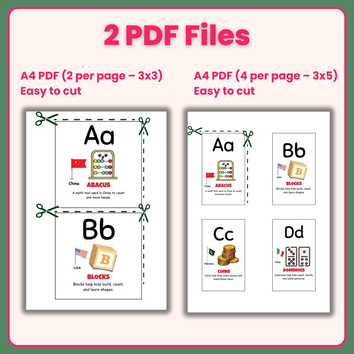 Global Alphabet & Math Flash Cards: Cultural Learning, A-Z Printable ...