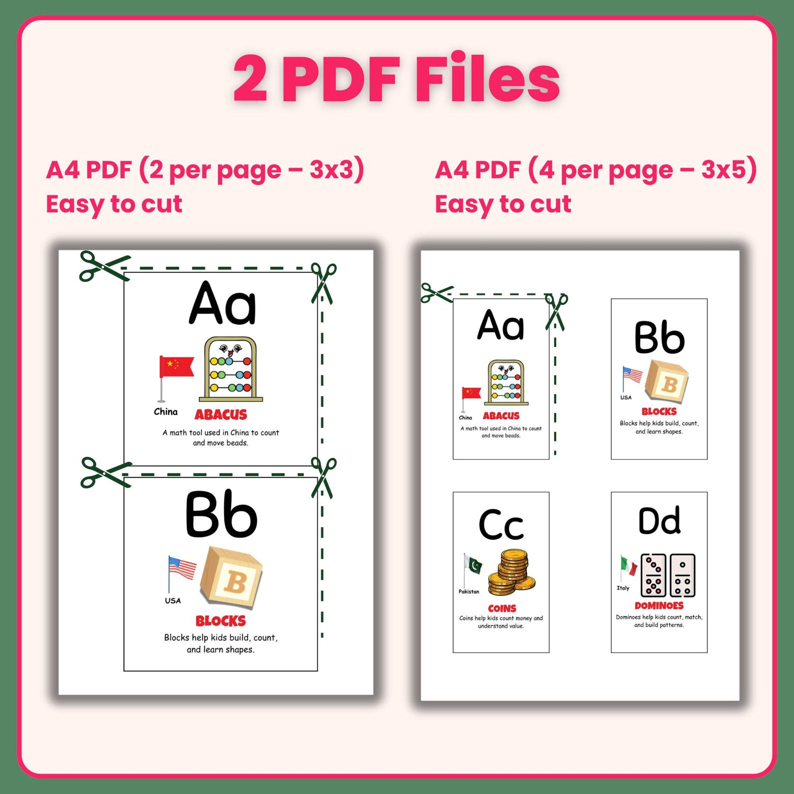 Global Alphabet & Math Flash Cards: Cultural Learning, A-Z Printable ...