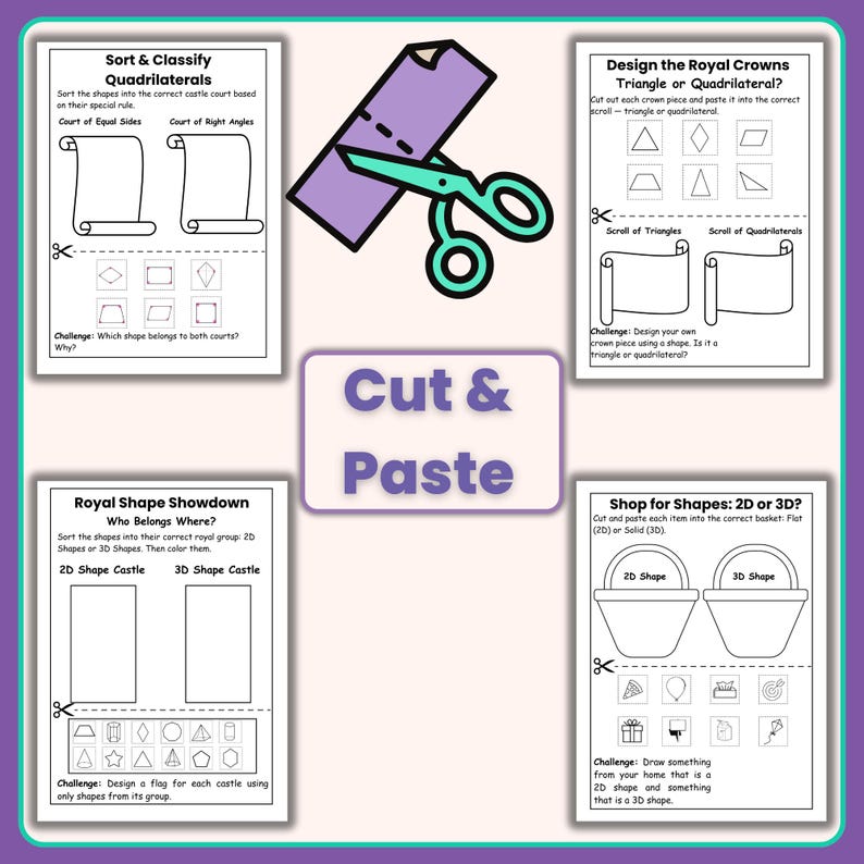2D & 3D Shapes Worksheet: Homeschool Geometry Activities (printable PDF ...