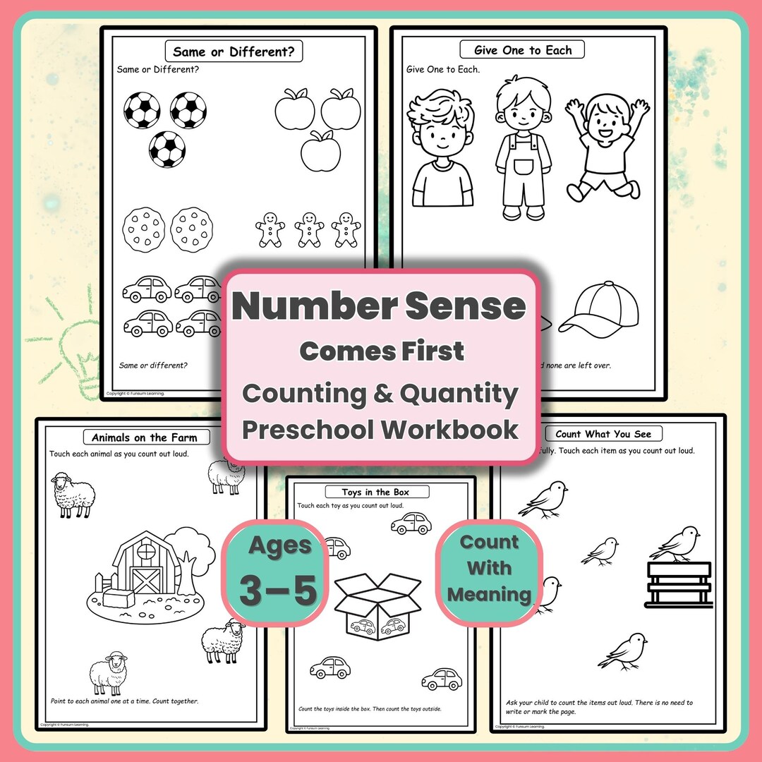 Number Sense Worksheets for Preschool | Counting & Quantity Activities ...