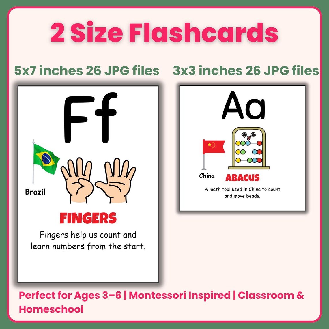Global Alphabet & Math Flash Cards: Cultural Learning, A-Z Printable ...