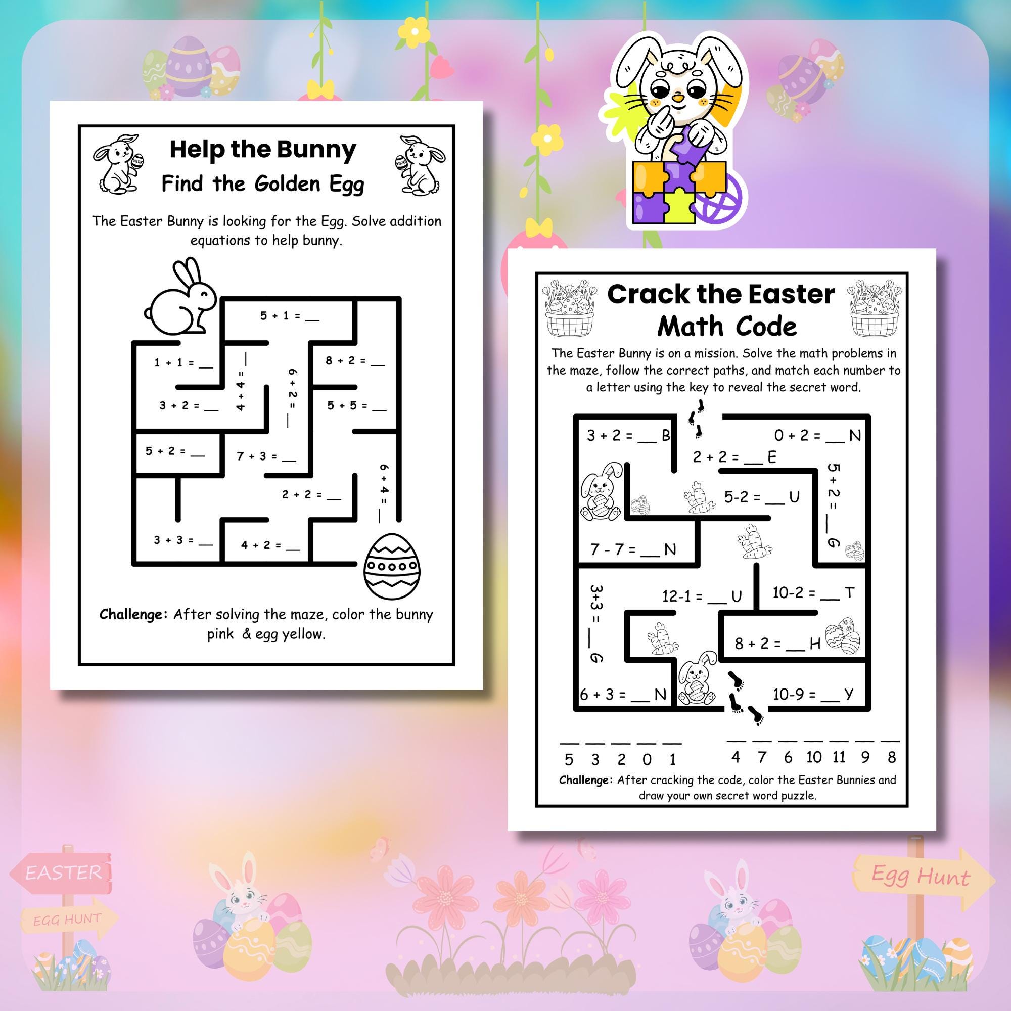 Easter Math Worksheets | Kids Fun Activities | Preschool, Kindergarten ...