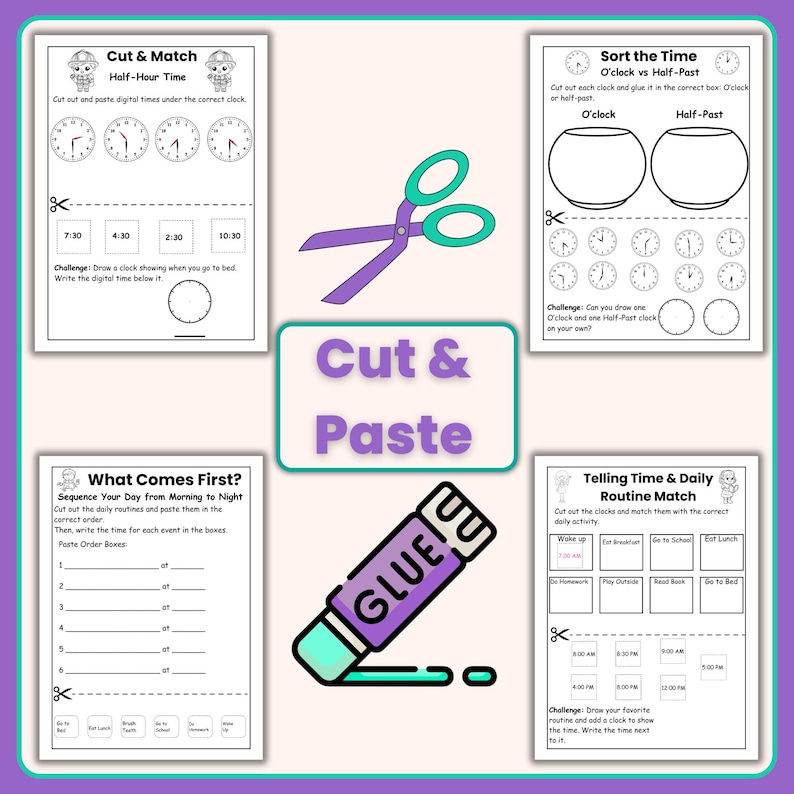 Printable Telling Time Worksheets Bundle | Learn Time Fun | AM PM ...