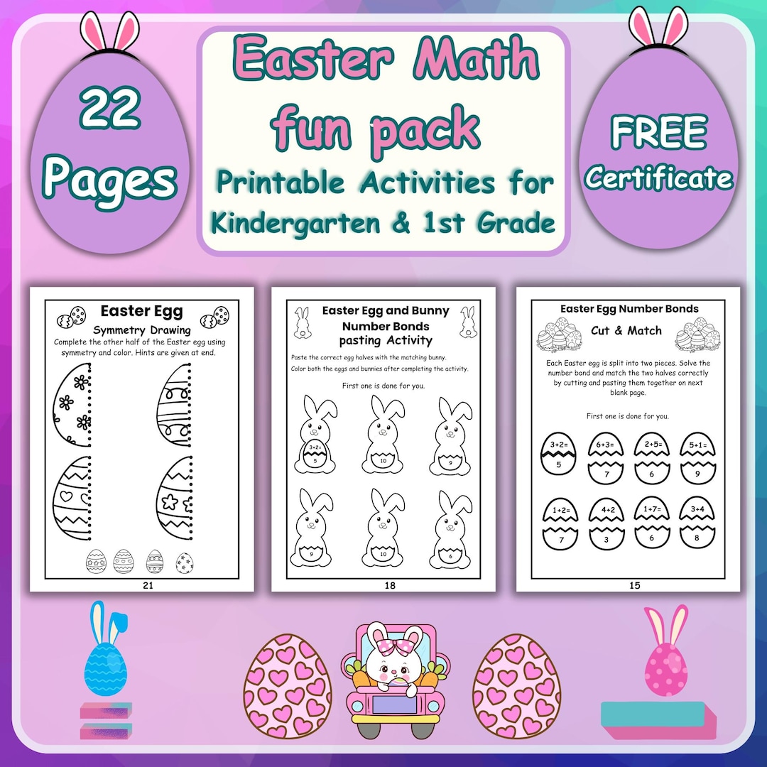 Easter Math Worksheets | Kindergarten | Grade 1 Activities | Homeschool ...