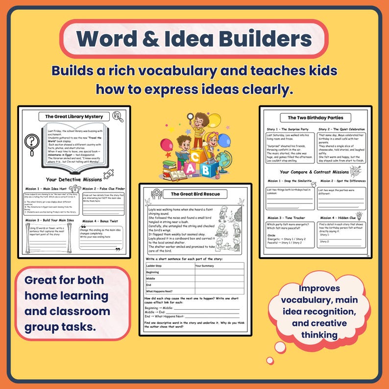 Reading Comprehension Worksheets for Grades 2–3 : Fun Stories & Logic (PDF Download) - Etsy