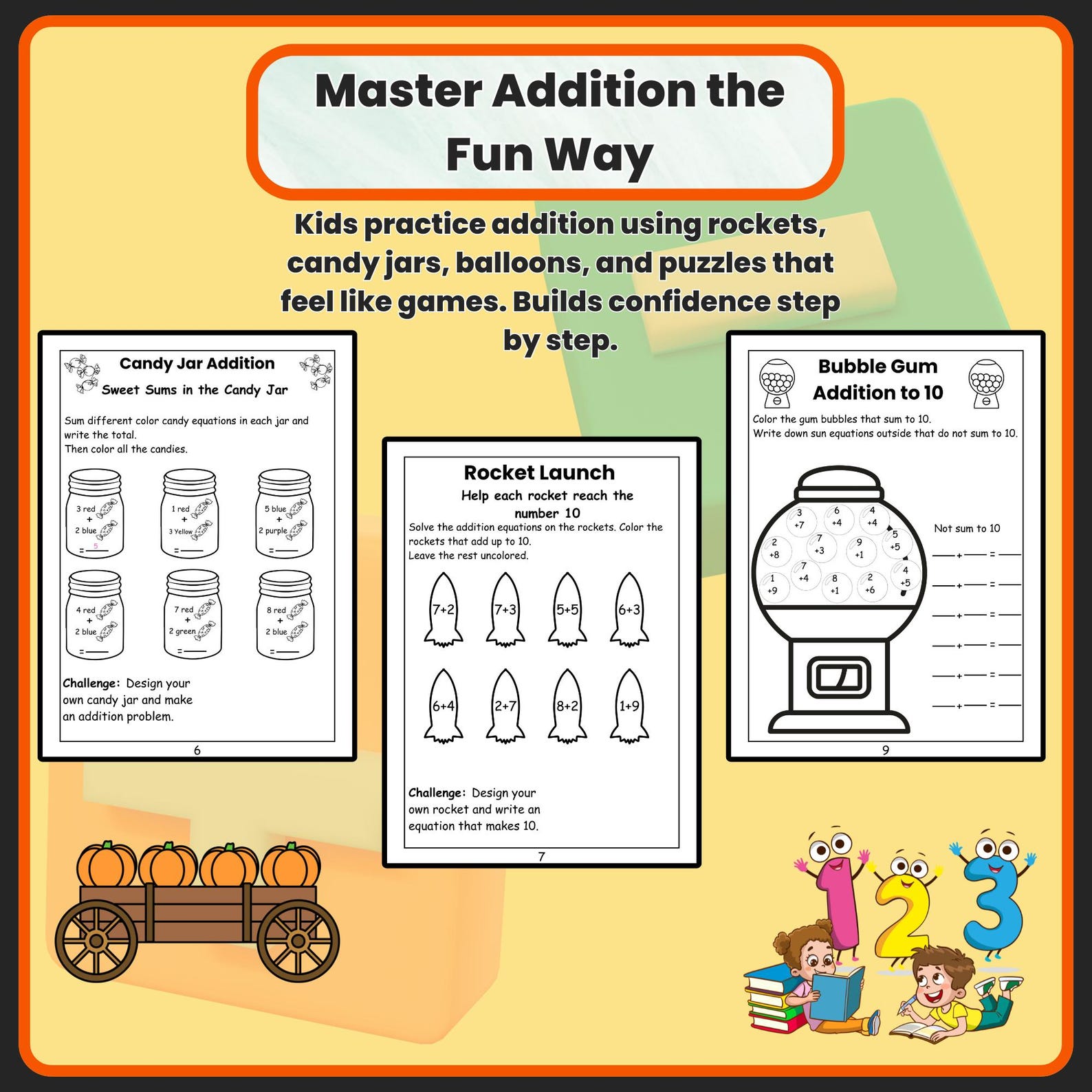 Addition & Subtraction Worksheets: 1st Grade Math Fun Pack (PDF ...