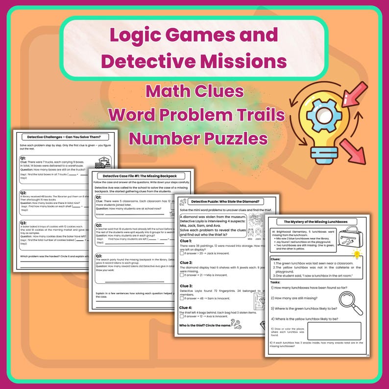 Logic Games and Math Puzzles for Grades 2-4 : Brain Teasers (PDF ...