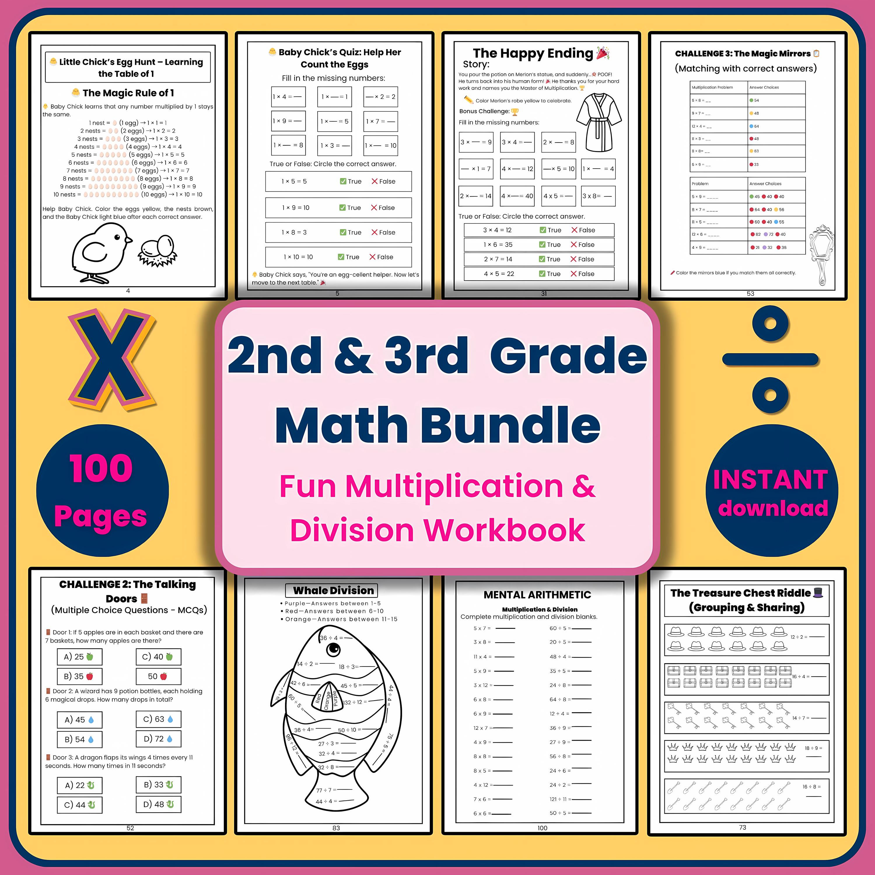 Multiplication Division Math Worksheets | Printable Activities for 2nd ...