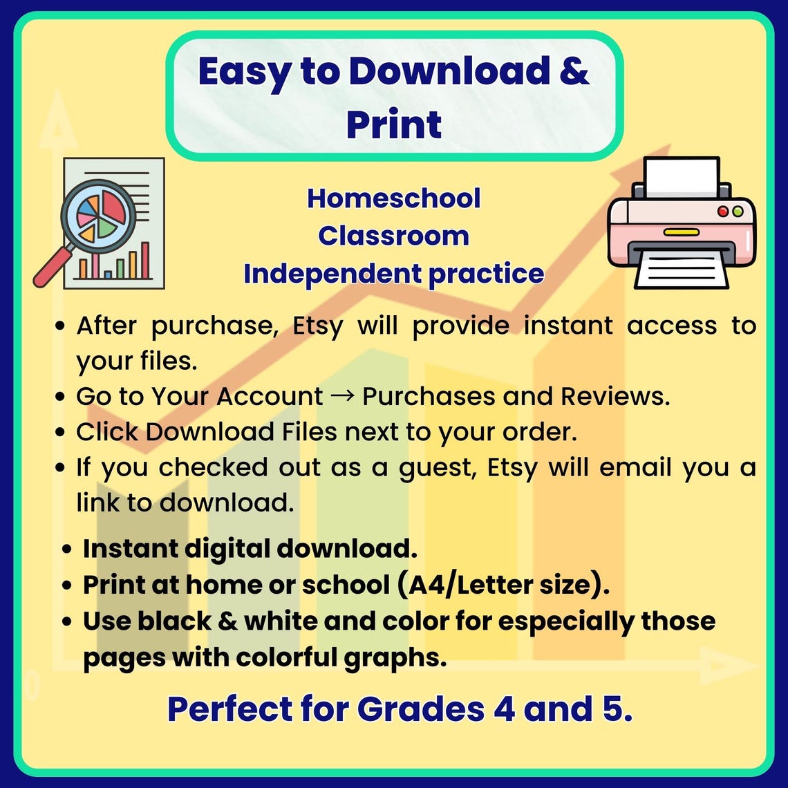 Graphing and Data Worksheets Grade 4–5 | Bar Graphs, Line Graphs, Pie ...