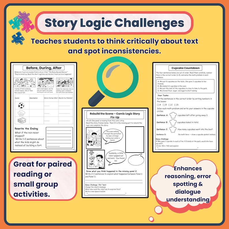 Reading Comprehension Worksheets for Grades 2–3 : Fun Stories & Logic ...