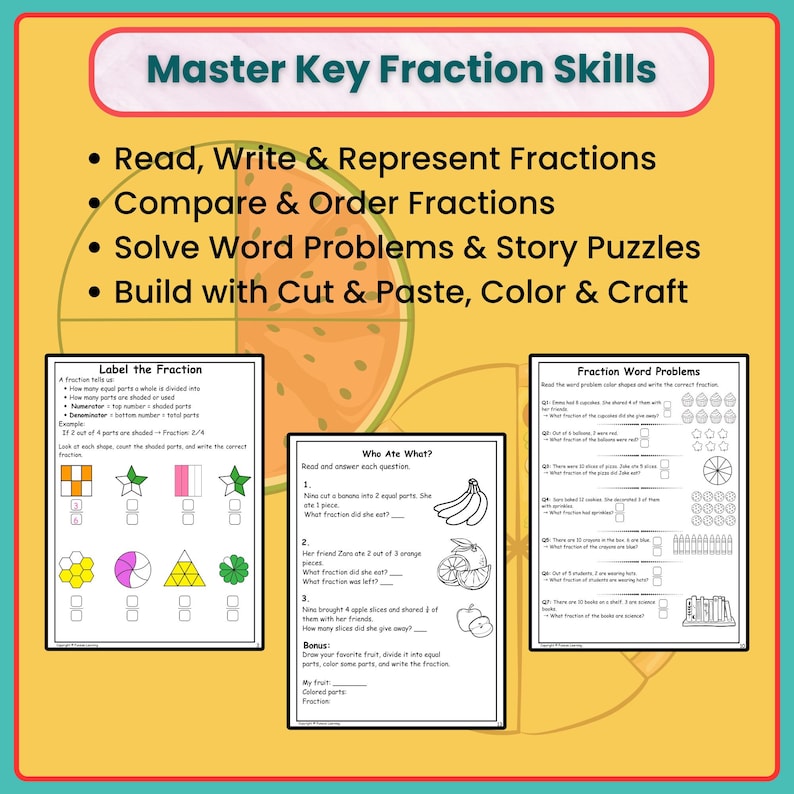 Grade 2 Fractions Worksheet Bundle: 39 Math Games & Activities (PDF ...