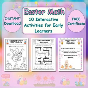 Easter Math Worksheets | Kids Fun Activities | Preschool, Kindergarten ...