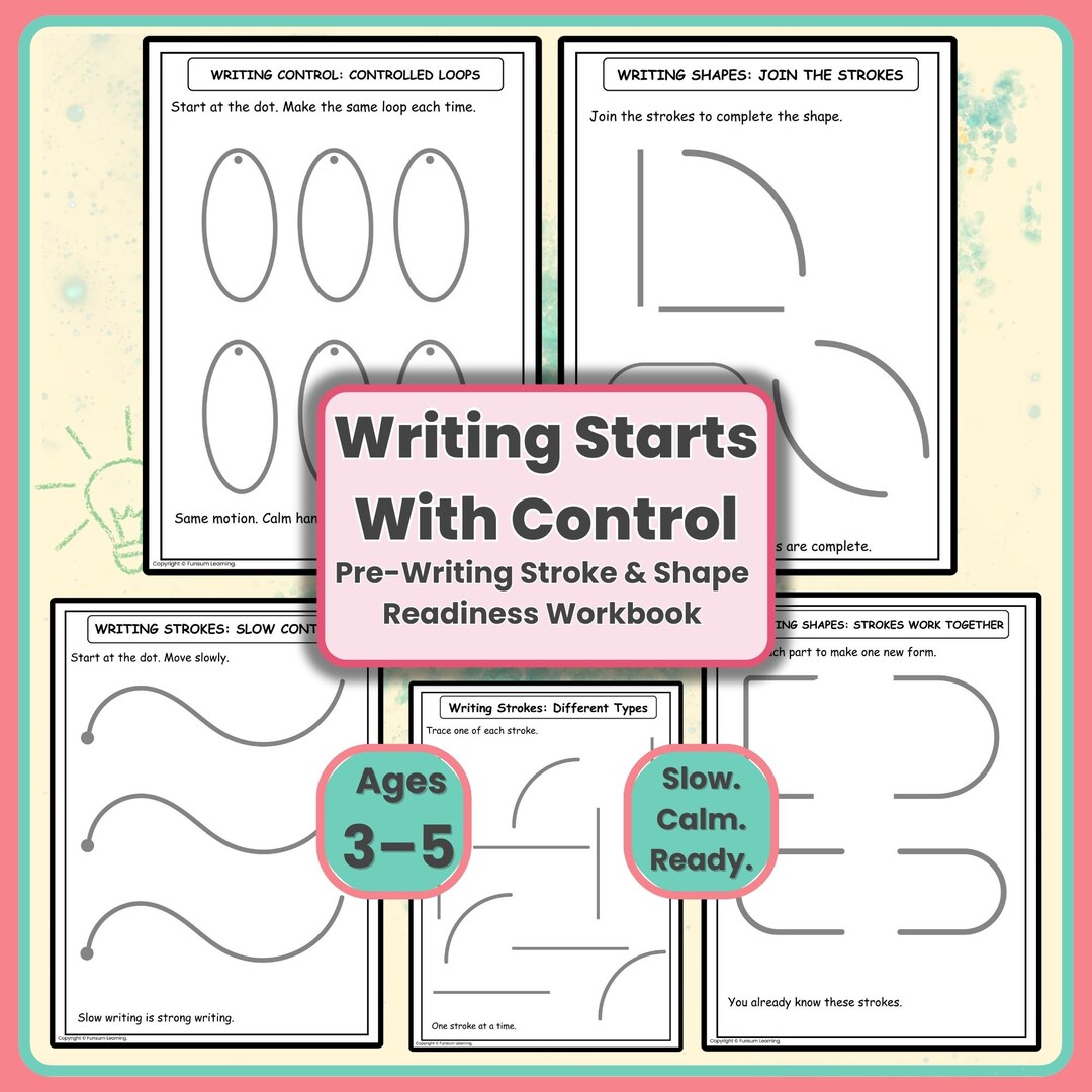 Pre-writing Stroke Practice Workbook | Ages 3–5 - Etsy