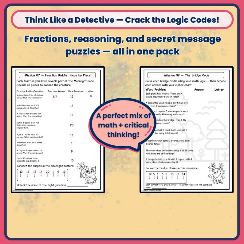 Math Logic Puzzles for Kids | Grades 3–4 Critical Thinking Worksheets ...