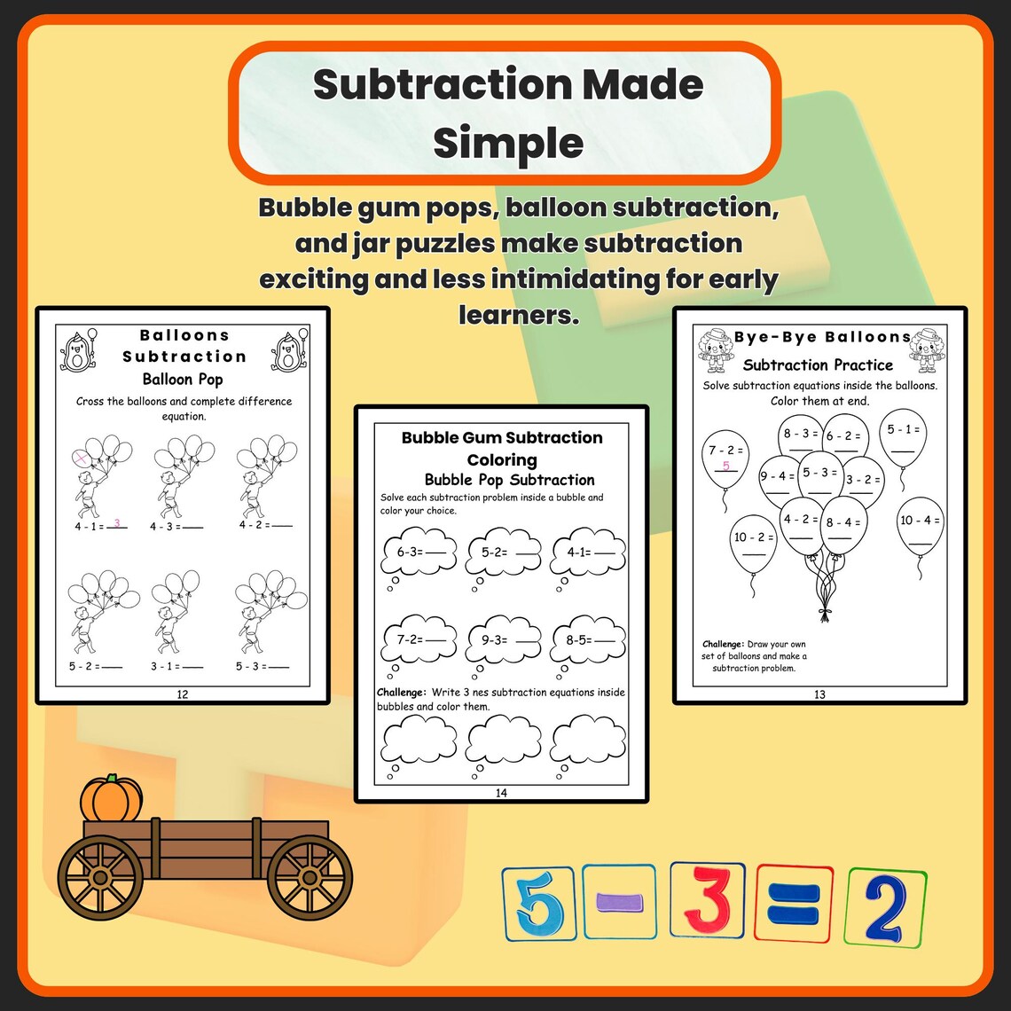Addition & Subtraction Worksheets: 1st Grade Math Fun Pack (PDF ...