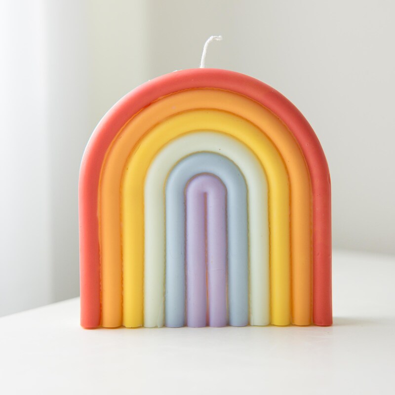 Rainbow Candle - Etsy