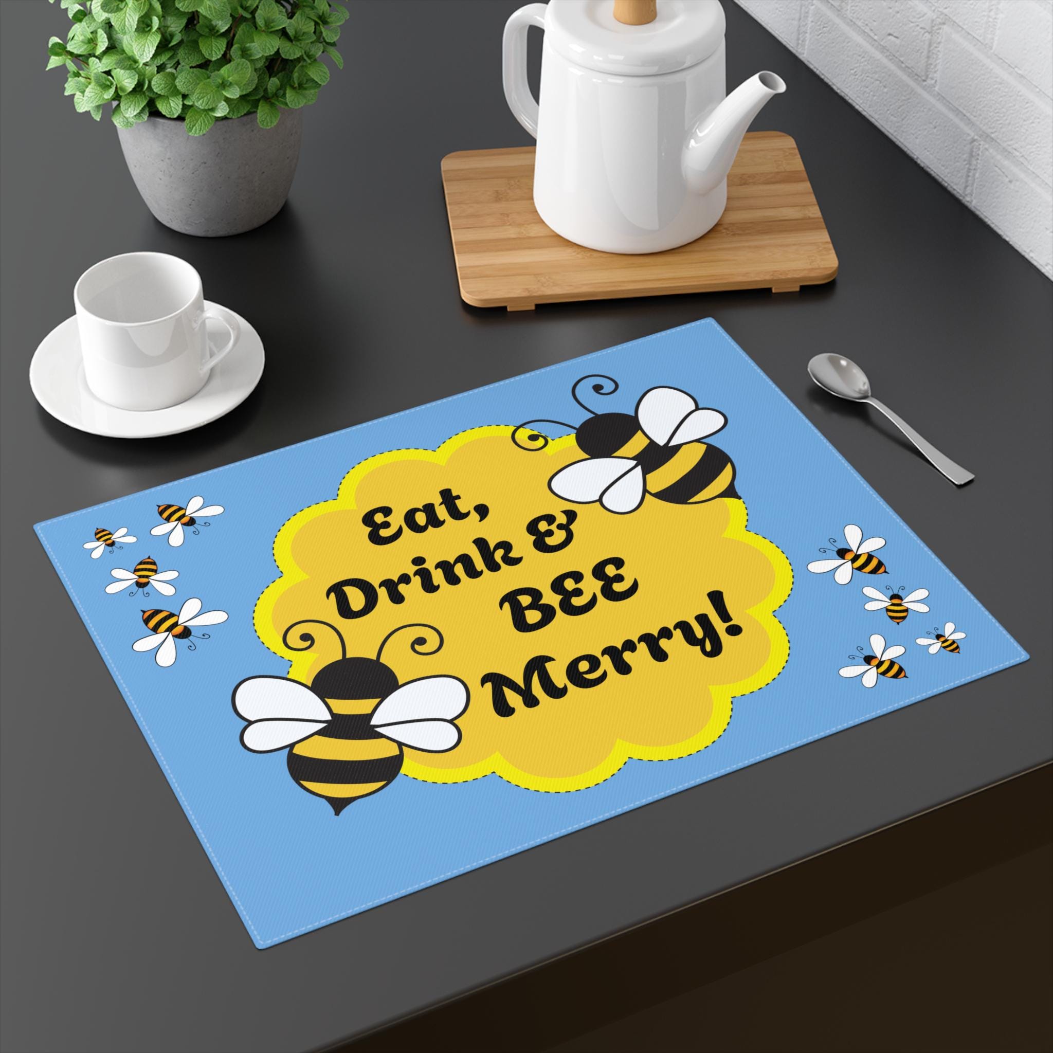 Cute Honey Bee Kitchen Placemat Table Linens Dining Placemats Eat Drink ...
