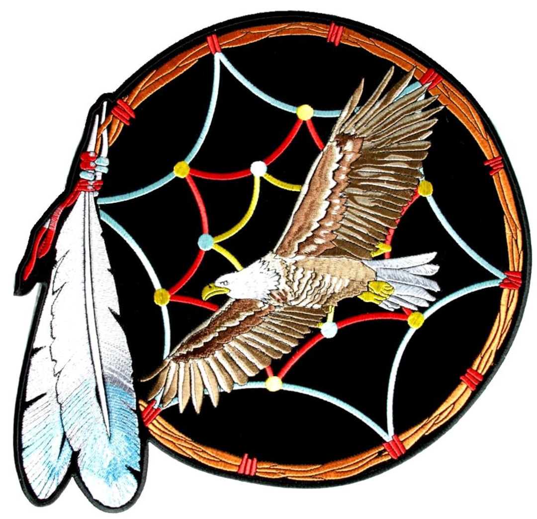 Native American Patriotic Soaring Eagle Inside Dreamcatcher With ...