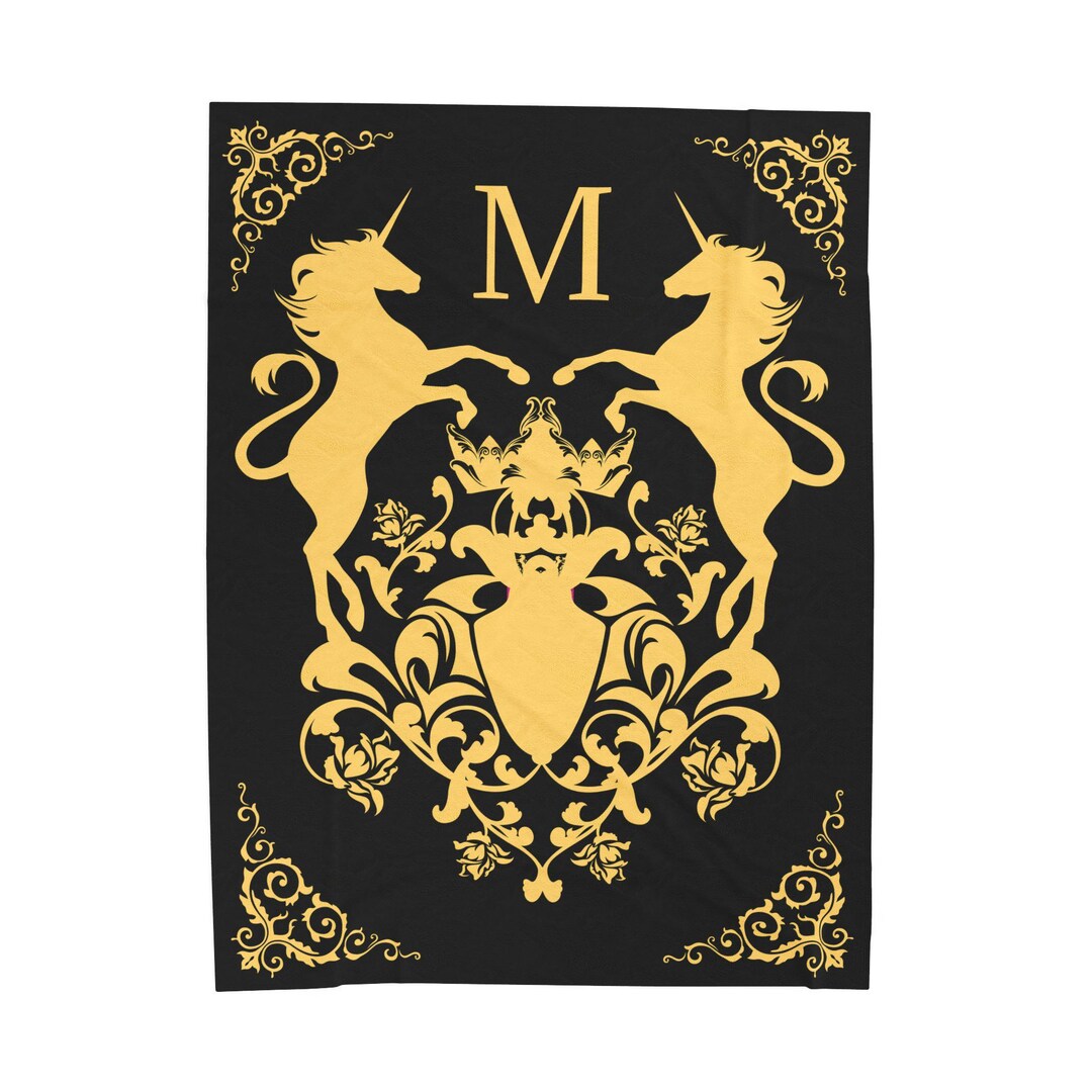 Unicorn Coat of Arms and Flourish With Your Custom Monogram Wildlife ...