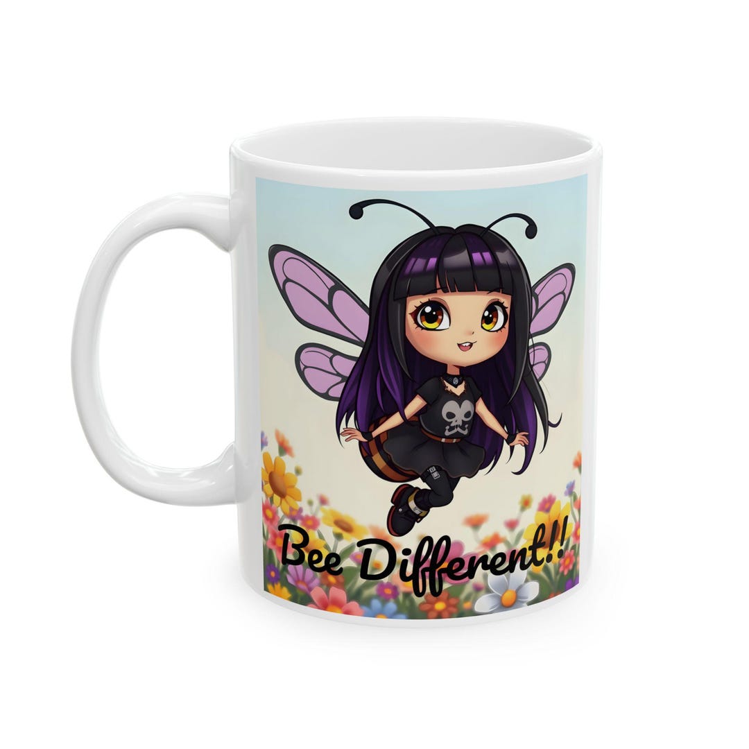 Cute Goth Girl Bee Different Inspirational Saying Bee Design on Ceramic ...