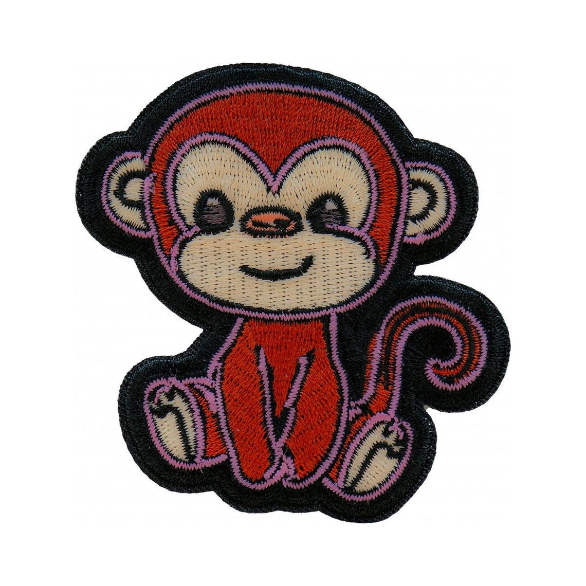 Cute Smiling Happy Baby Monkey Animal Wildlife Embroidered Patch Small ...