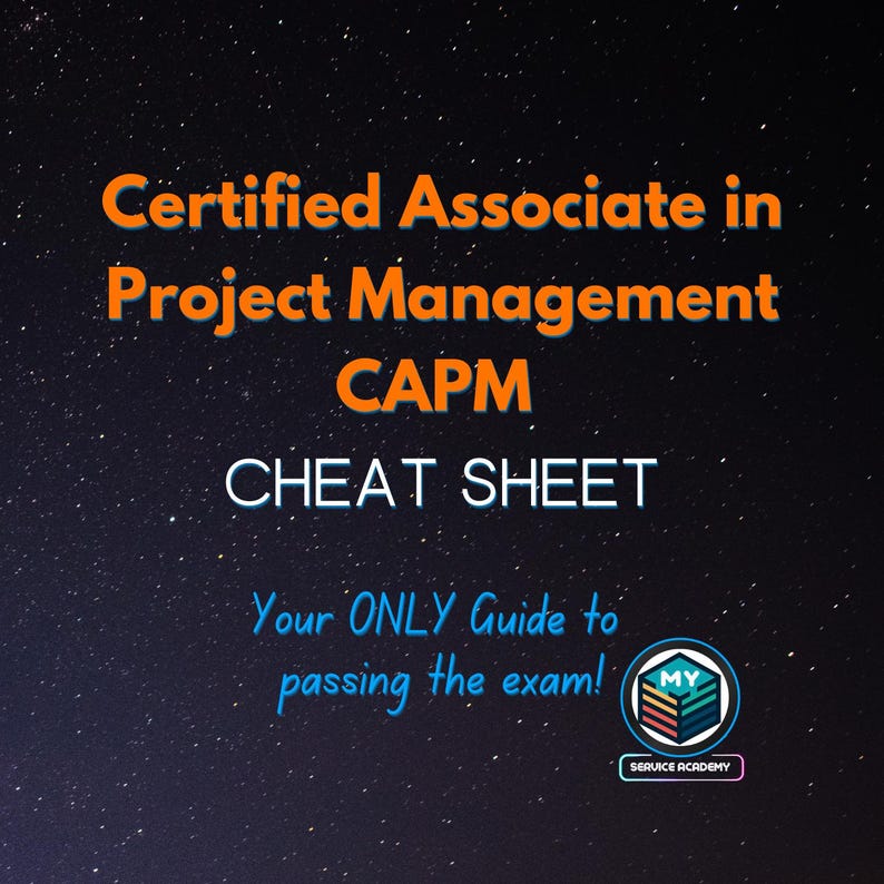 Certified Associate in Project Management (CAPM) Cheat Sheet - Etsy