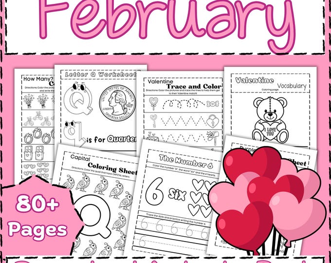 February Preschool-kindergarten Bundle, February Kindergarten ...