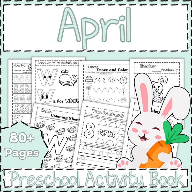 April Preschool Activity Workbook Age 3-5, Preschool Curriculum ...
