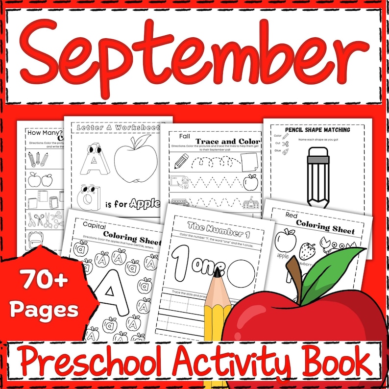 September Preschool Activity Workbook Age 3-5, Preschool Curriculum ...