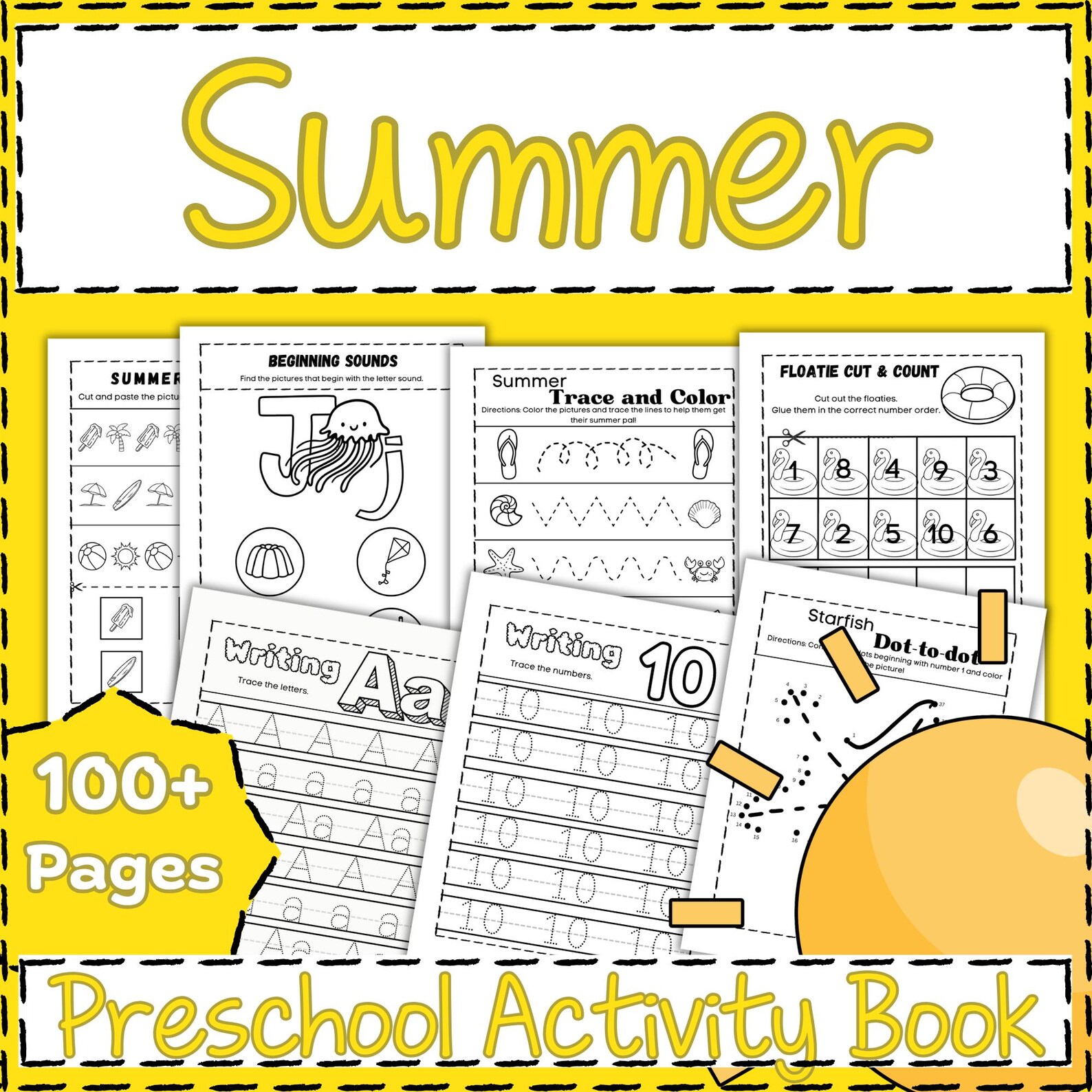 Summer Preschool Activity Workbook Age 3-5, Preschool Curriculum ...