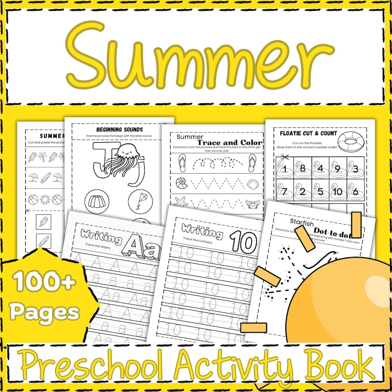 Summer Preschool Activity Workbook Age 3-5, Preschool Curriculum ...