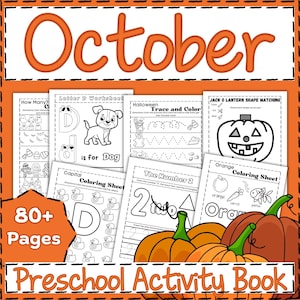 October Preschool Activity Workbook Age 3-5, Preschool Curriculum ...
