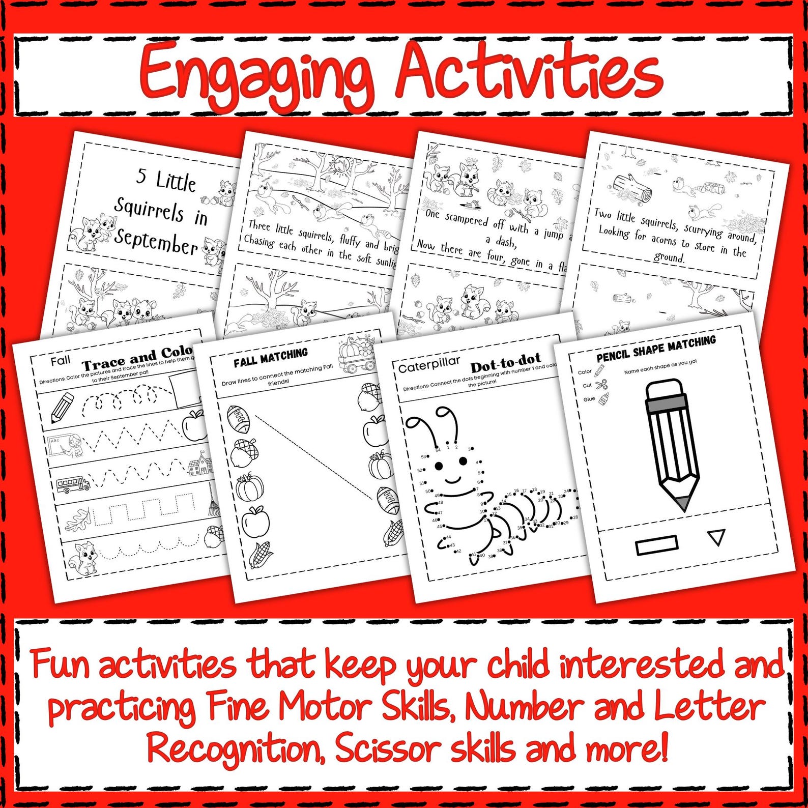 September Preschool Activity Workbook Age 3-5, Preschool Curriculum ...