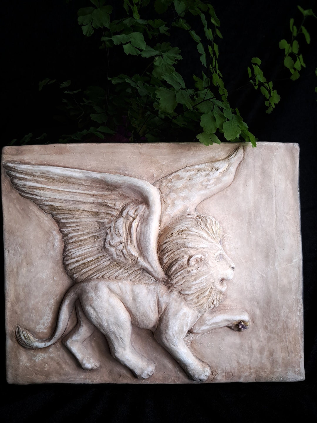 Winged Lion Sculpture Plaque- Lisa Azzano Sculptures - Etsy