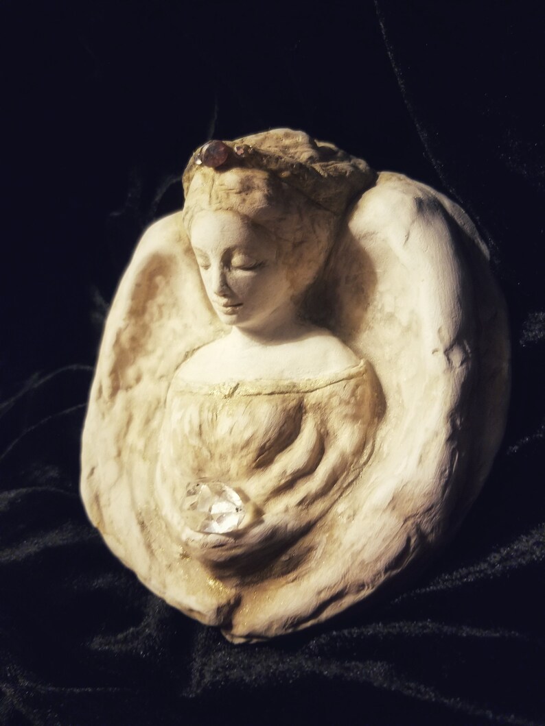 Angel of Devotion Sculpted Roundel Lisa Azzano Sculptures - Etsy