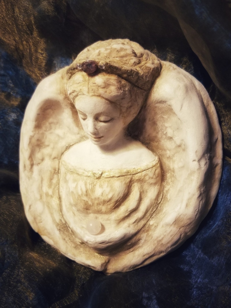 Angel of Devotion Sculpted Roundel Lisa Azzano Sculptures - Etsy