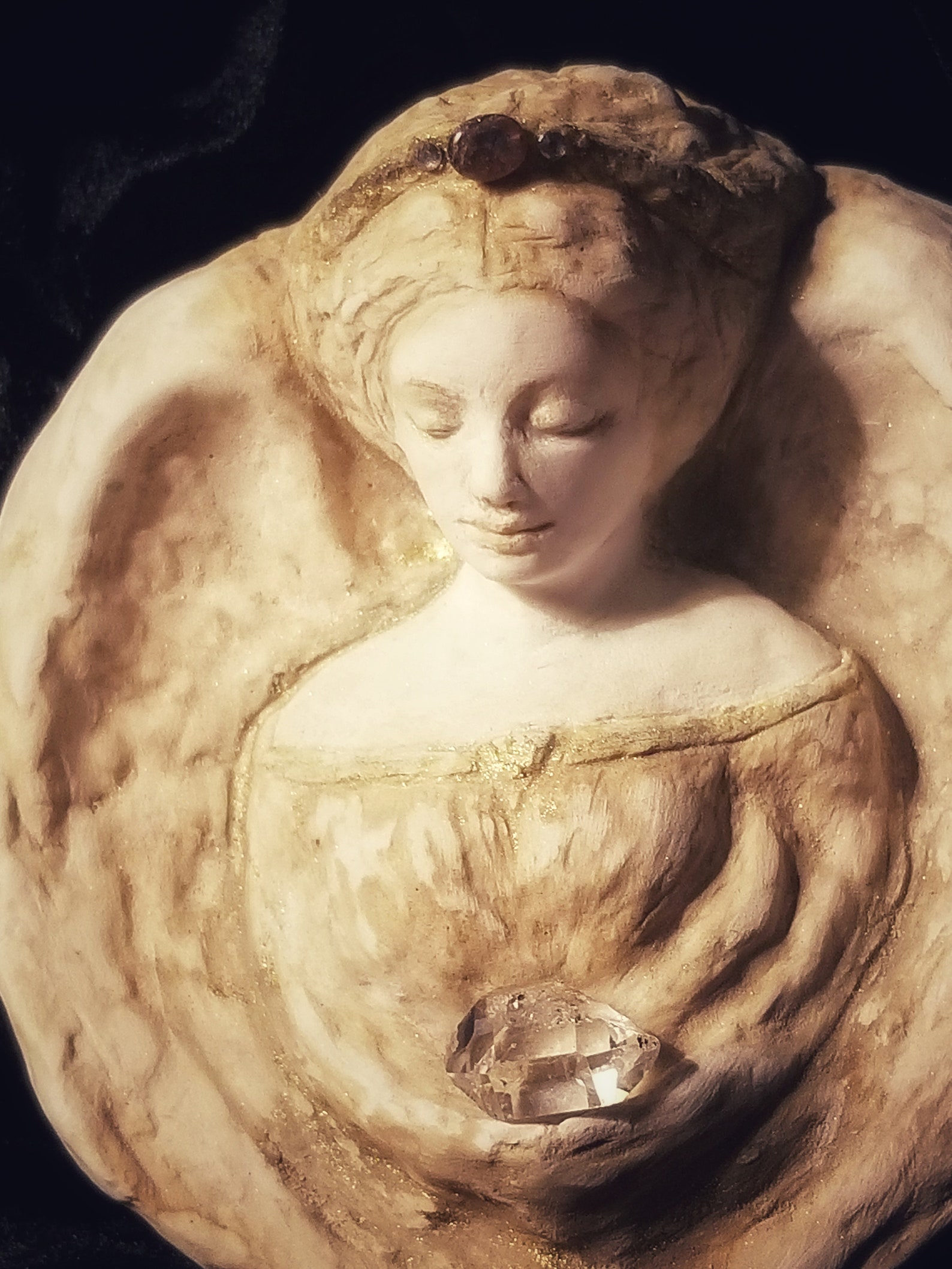 Angel of Devotion Sculpted Roundel Lisa Azzano Sculptures | Etsy