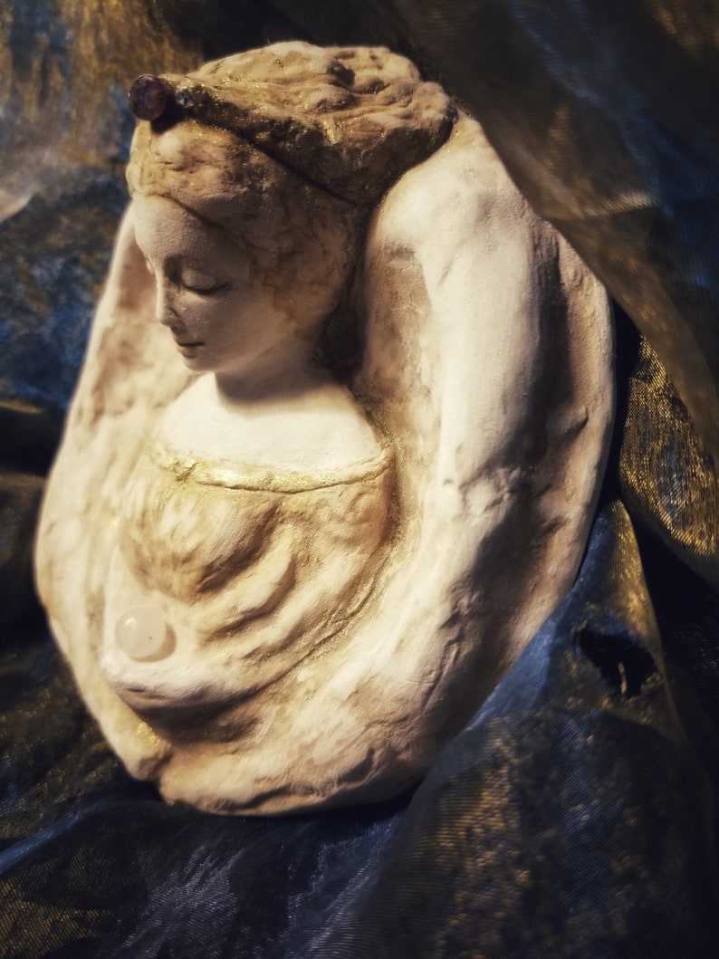 Angel of Devotion Sculpted Roundel Lisa Azzano Sculptures - Etsy