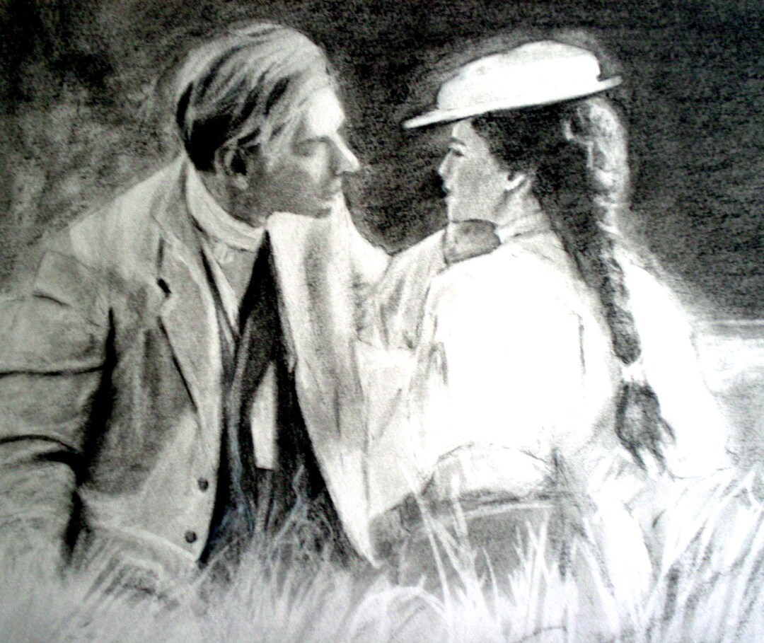 Edwardian Couple- Original Drawing- Ceramic Tile-lisa Azzano Sculptures ...