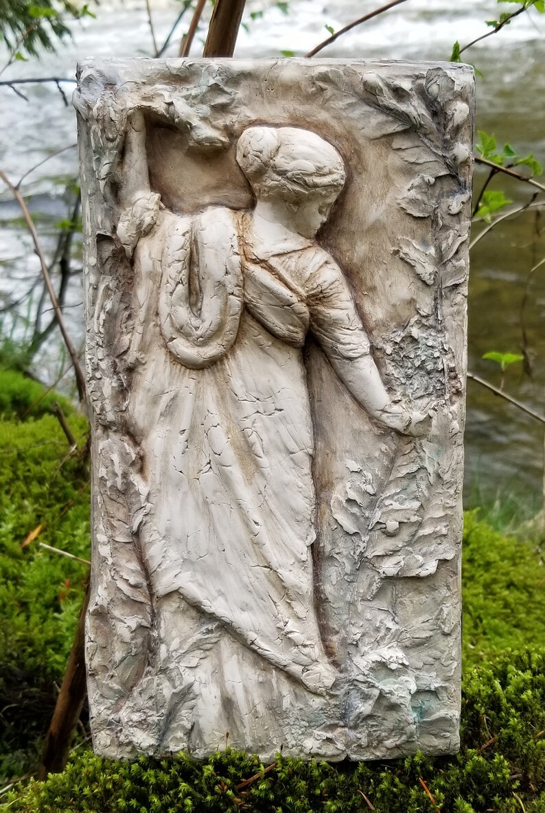 Flora Goddess of Spring Garden Sculpture Plaque Lisa Azzano - Etsy