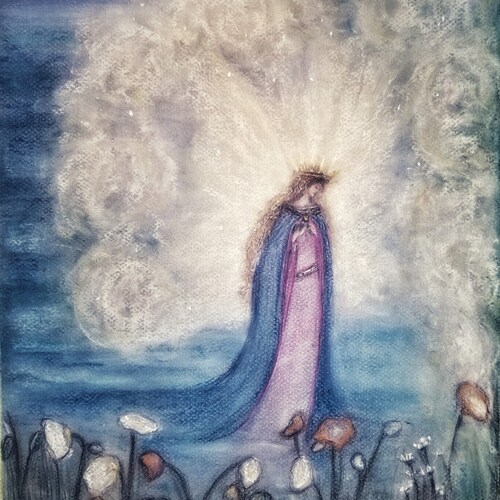 Angel Danu Ceramic Tile Original Drawing Lisa Azzano - Etsy