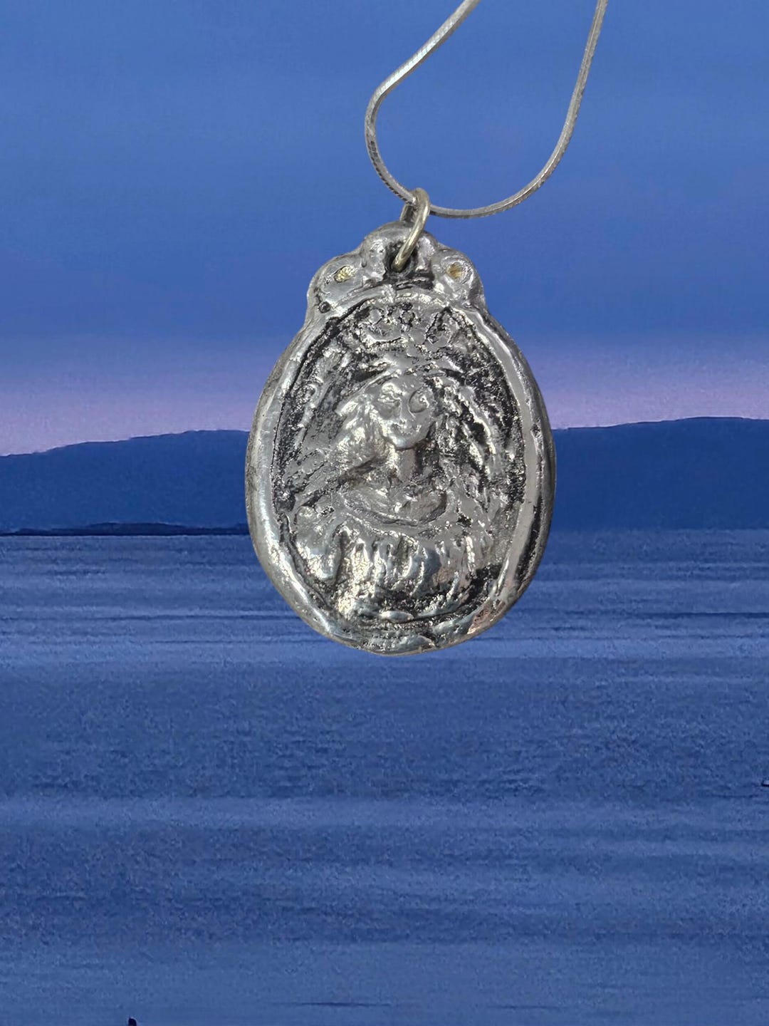 Goddess Danu Sterling Silver Pendant Necklace- Handmade-ethereal ...