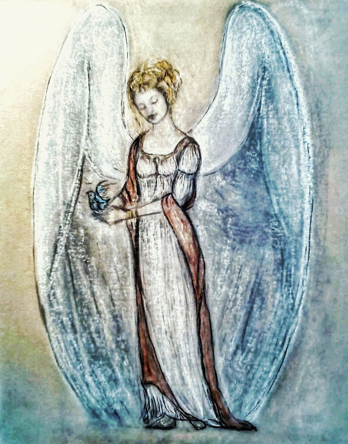 Angel of Freedom- Ceramic Tile- Lisa Azzano Sculptures - Etsy