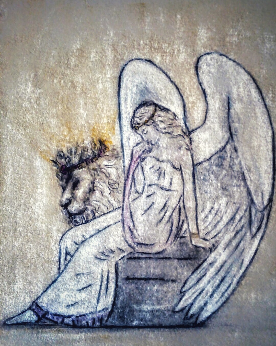 Angel of Courage- Ceramic Tile- Lisa Azzano Sculptures - Etsy